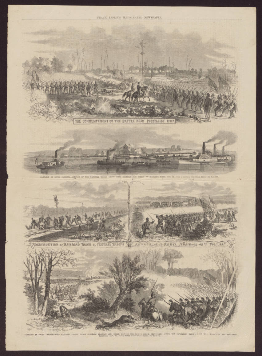 The commencement of the battle near Pocotaligo River - South Carolina ...